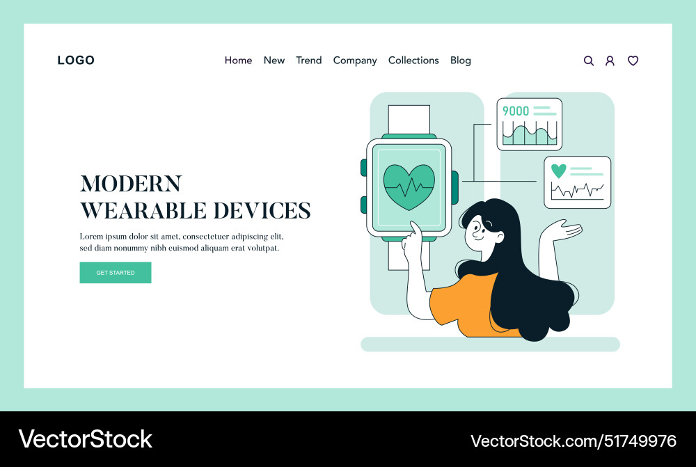 Wellness monitoring flat Royalty Free Vector Image