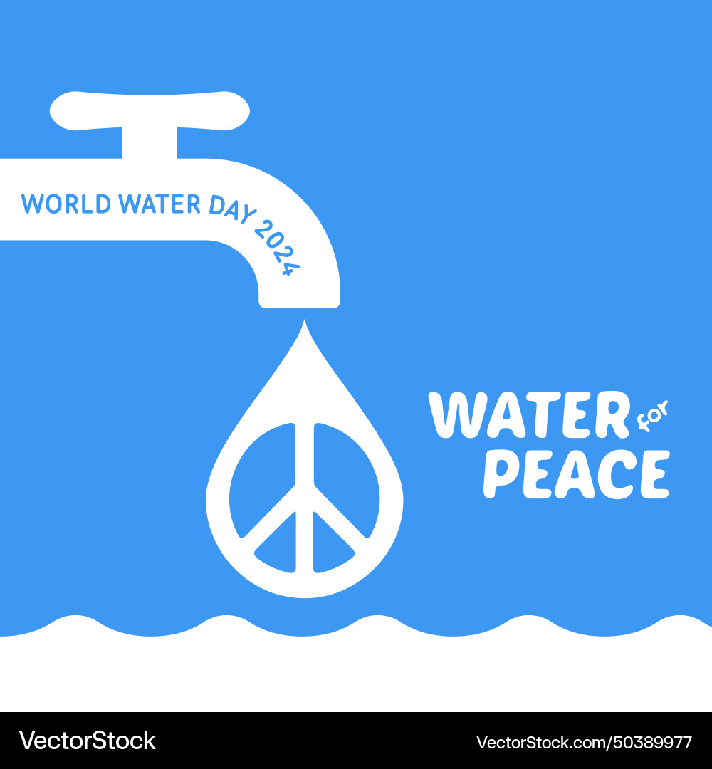 Design for world water day with peace Royalty Free Vector