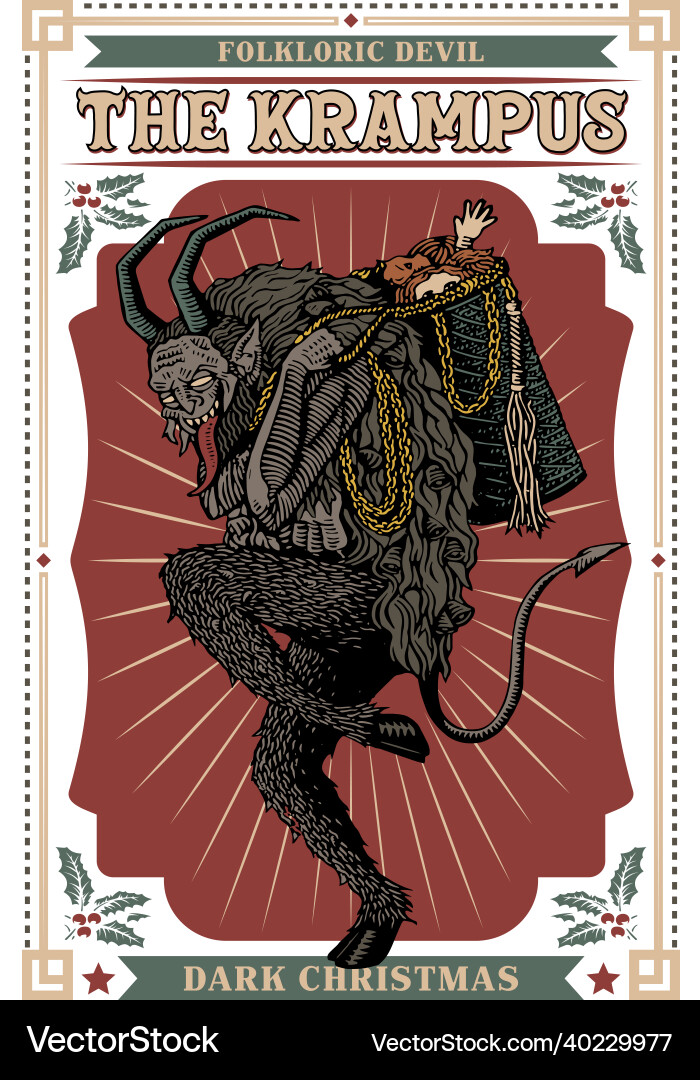 Folkloric devil krampus Royalty Free Vector Image
