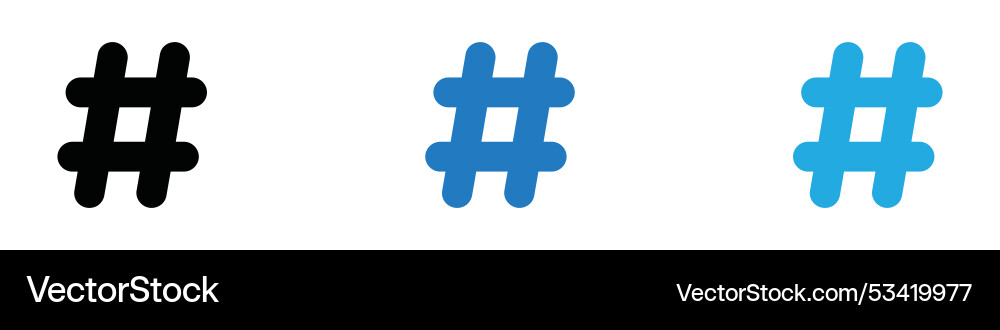 Hashtag icon thin line Royalty Free Vector Image