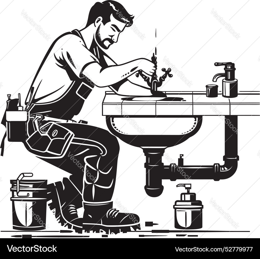 Leak locator expert plumbing worker repairs icon Vector Image