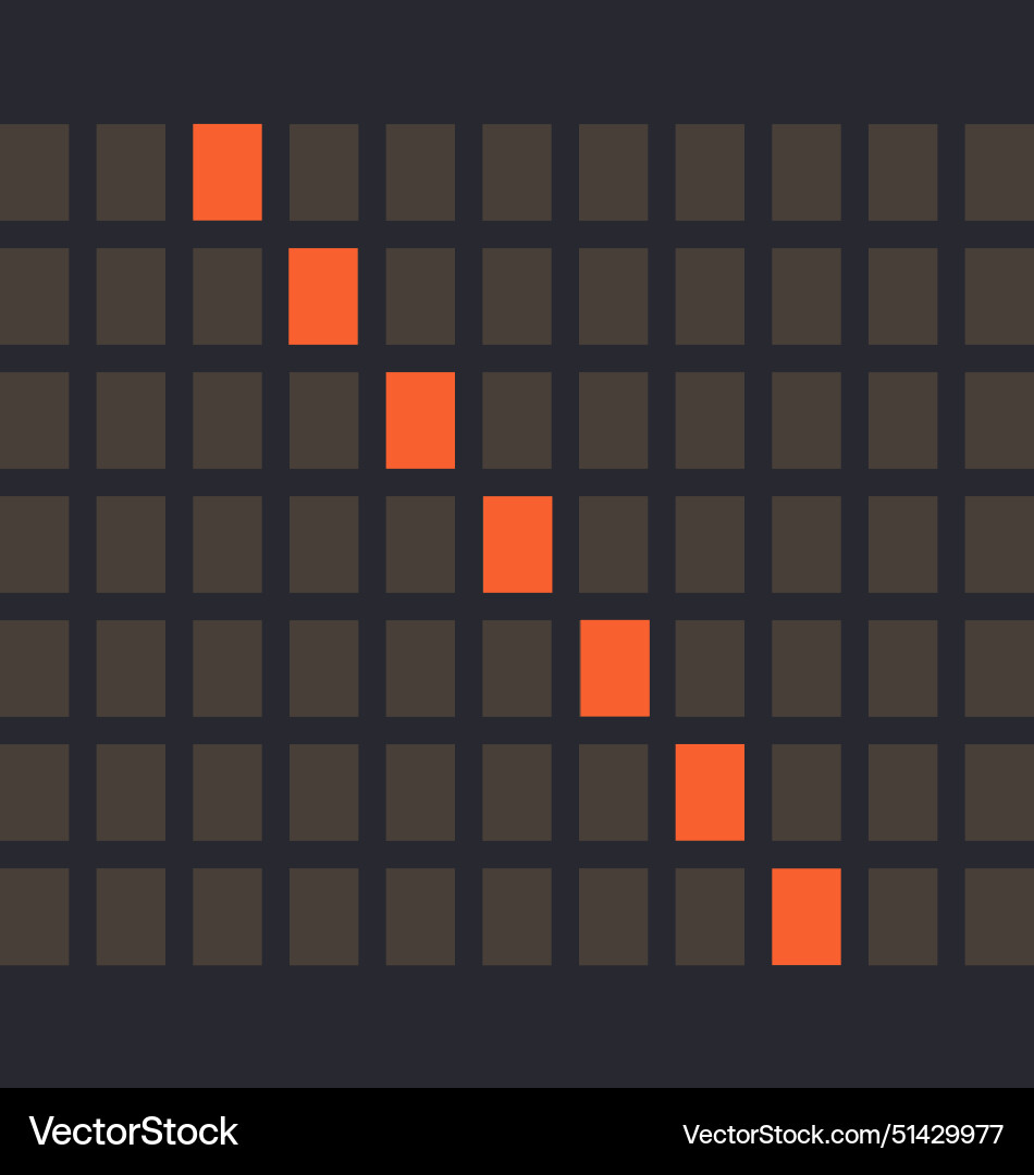 Letter symbol backslash led orange color Vector Image