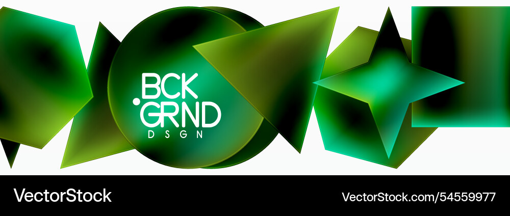 Neon color geometric shapes square triangle circle