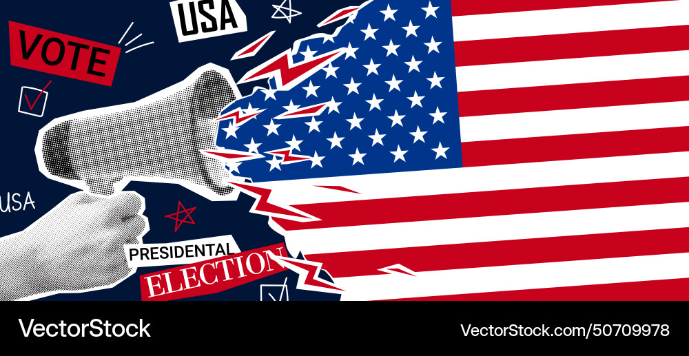 2024 us presidential election collage Royalty Free Vector