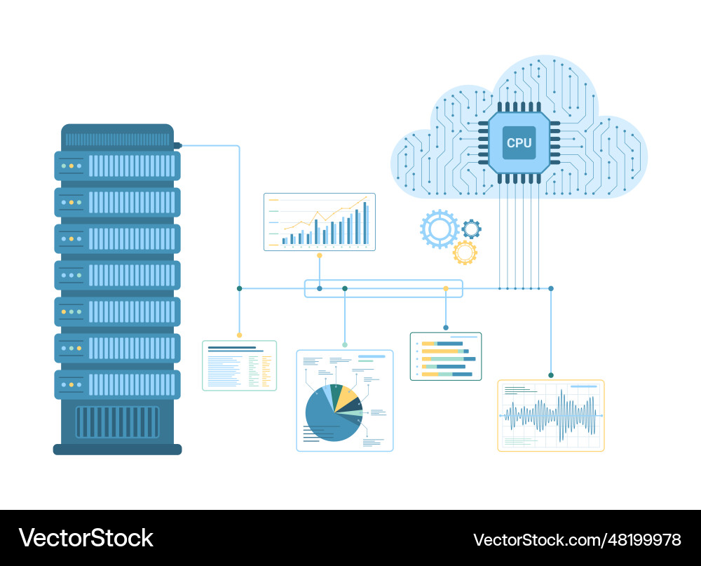 Big Data Infrastructure Information Storage Vector Image