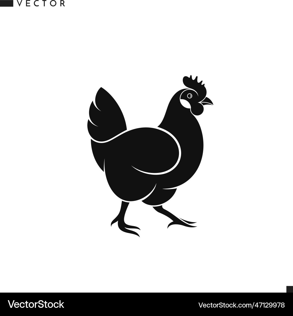 Black hen Royalty Free Vector Image - VectorStock