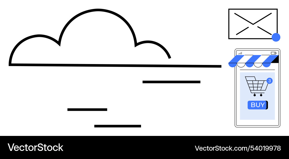 Cloud computing and e-commerce seamless online Vector Image