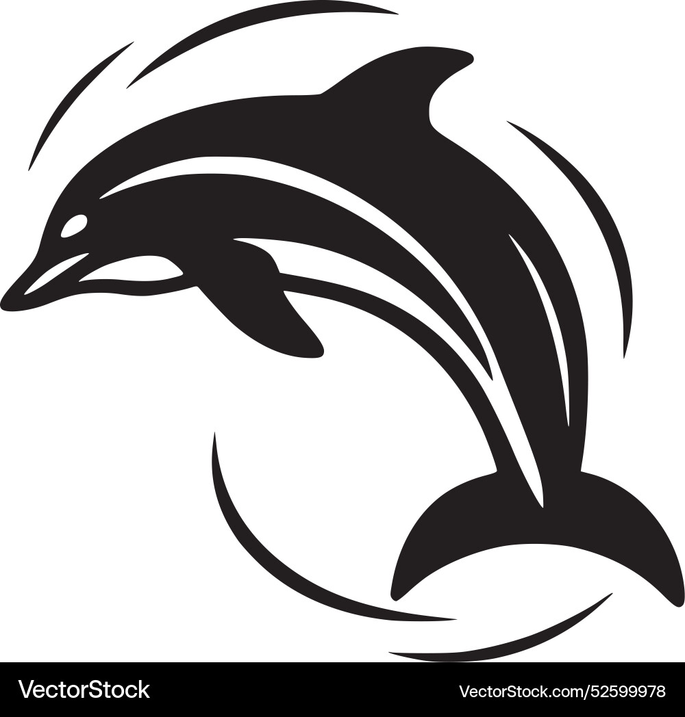 Dolphin - minimalist and simple silhouette Vector Image