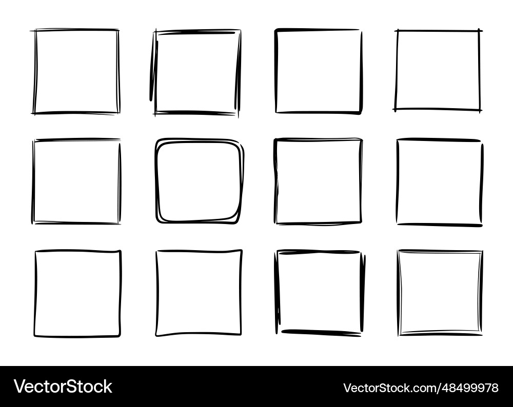 Hand Drawn Pencil Frame Sketch Royalty Free Vector Image