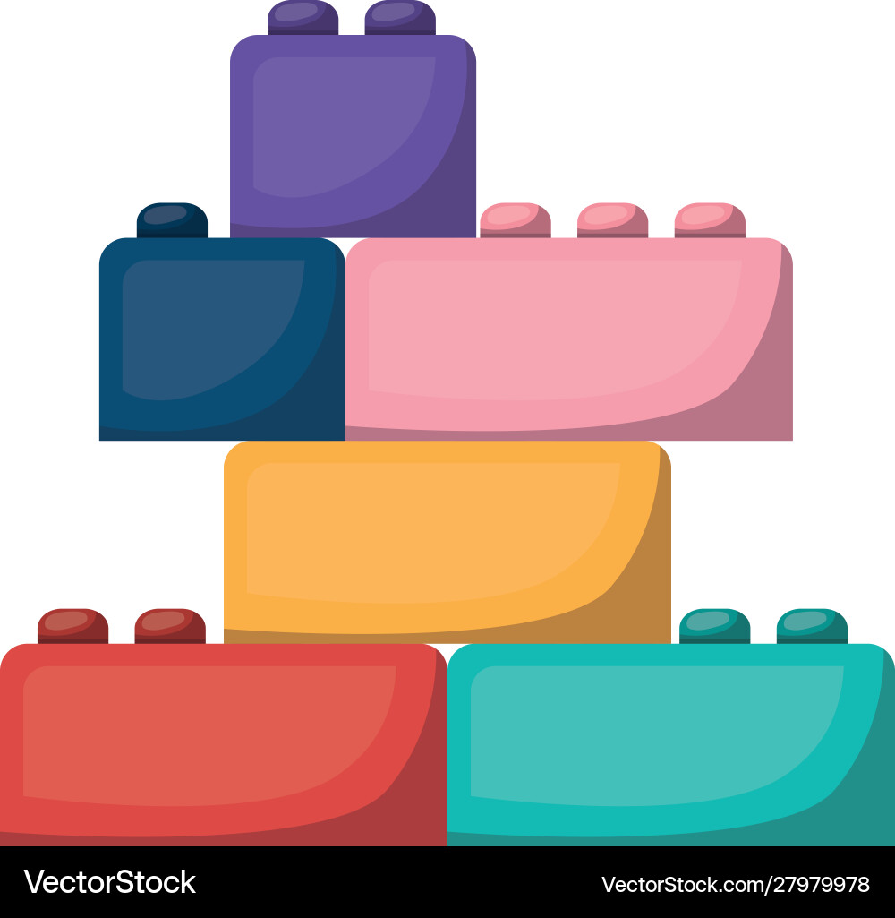 Isolated lego pieces toy design Royalty Free Vector Image