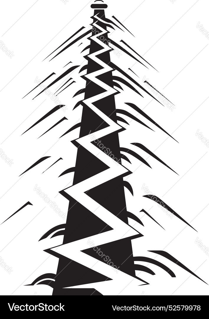 Kilowattmast hand drawn symbol for high voltage Vector Image