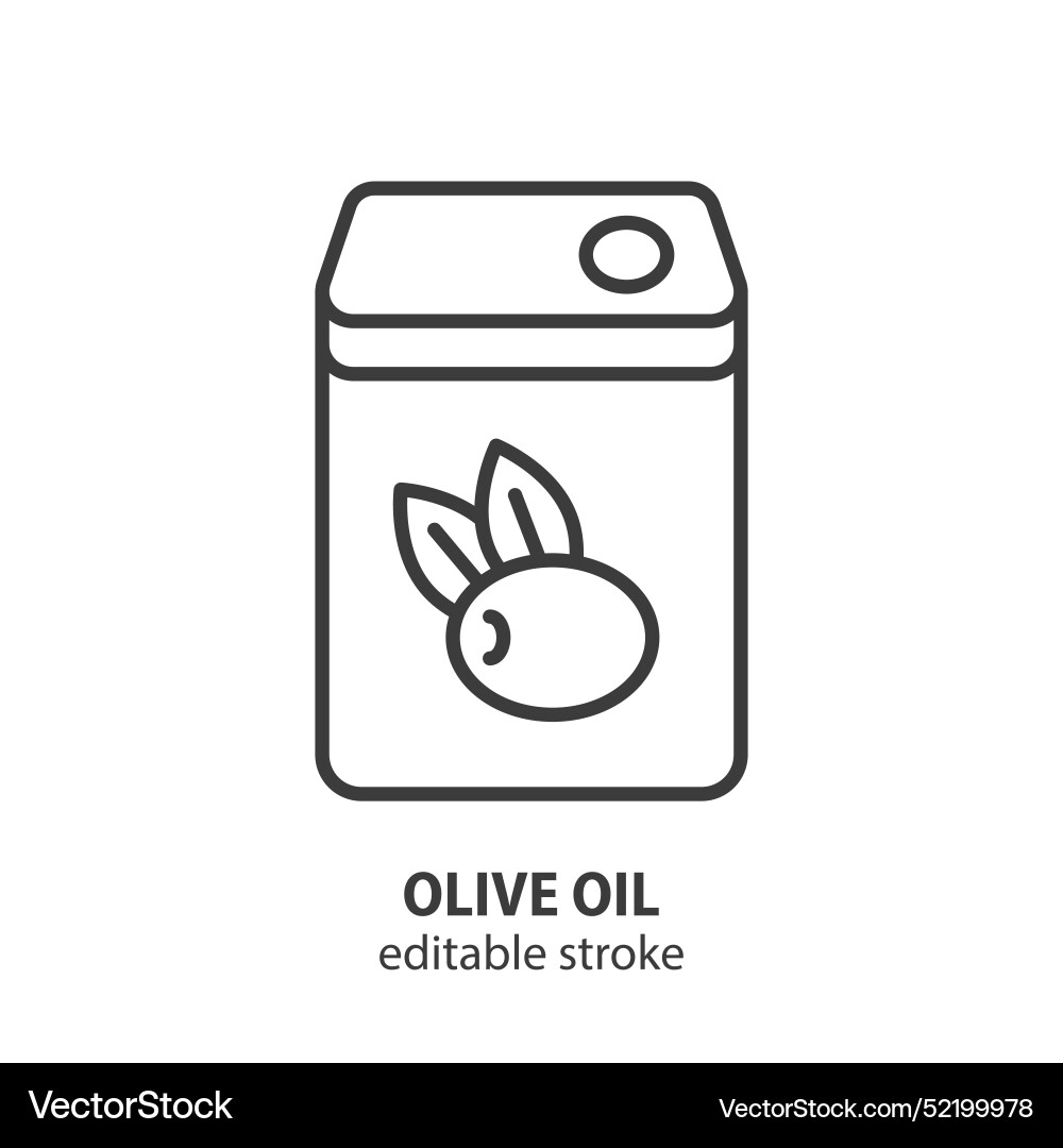 Oil package line icon symbol olive Royalty Free Vector Image