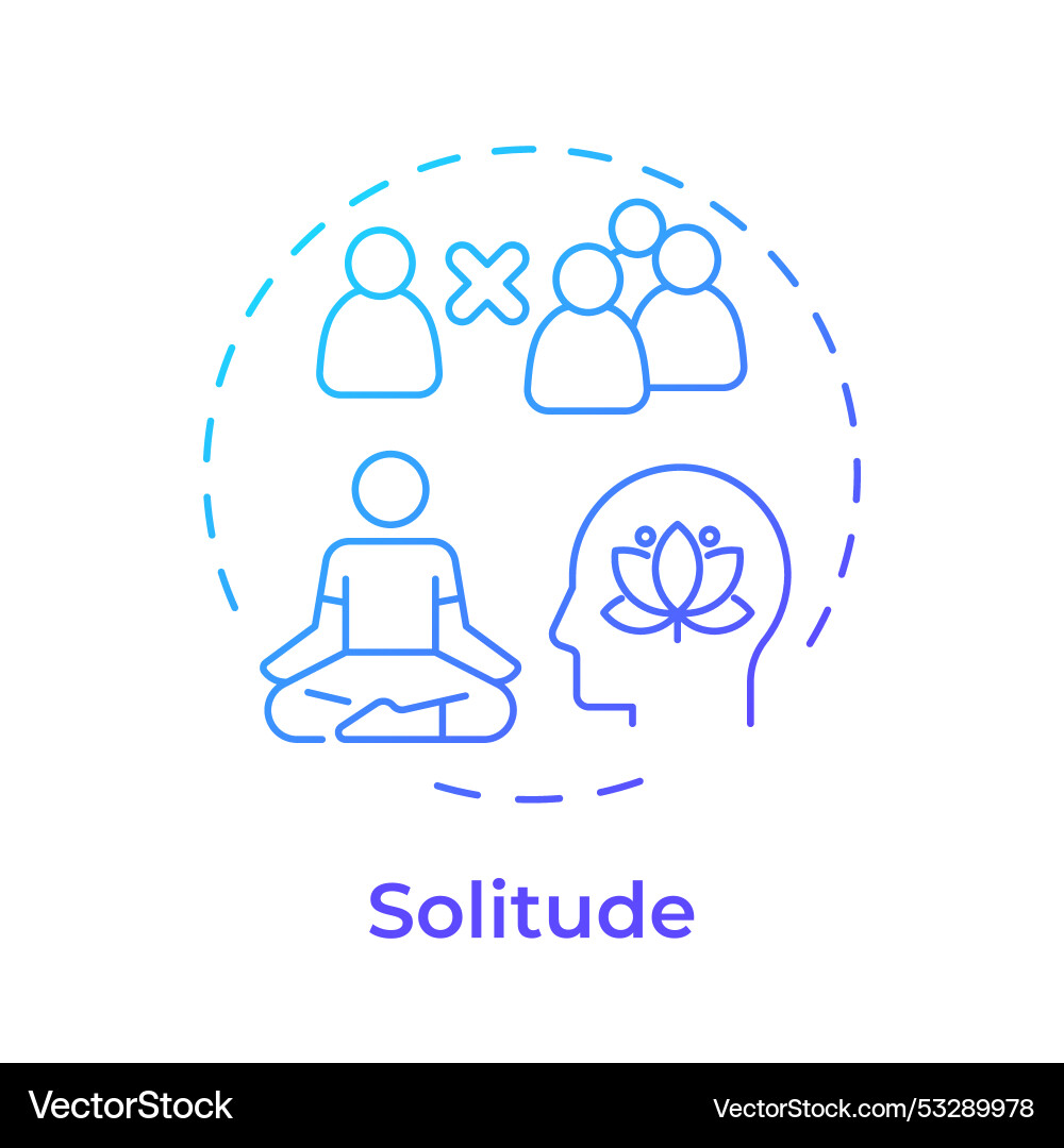 Solitude blue gradient concept icon Royalty Free Vector