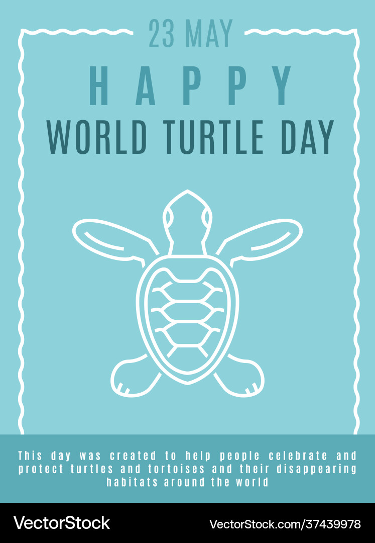 World turtle day in may international event Vector Image