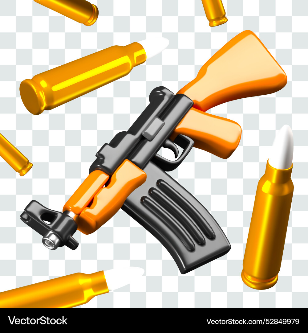 Automatic weapon machine gun bullets Royalty Free Vector
