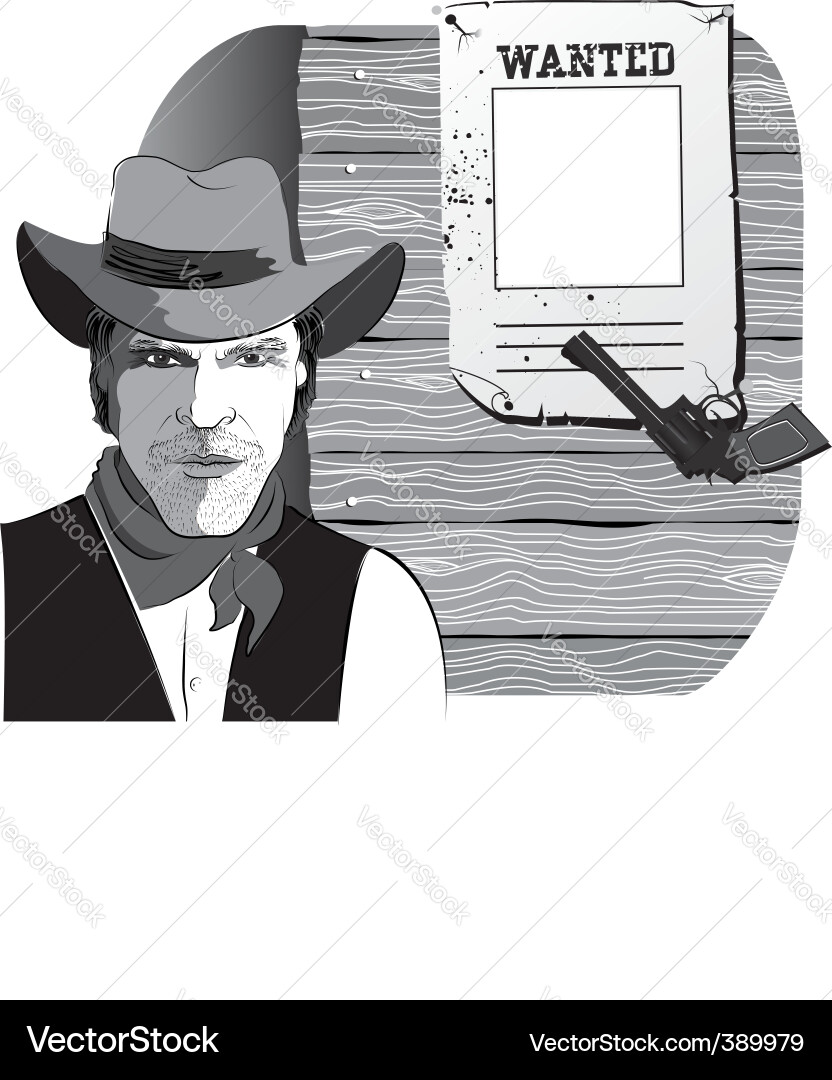 Cowboy wanted Royalty Free Vector Image - VectorStock