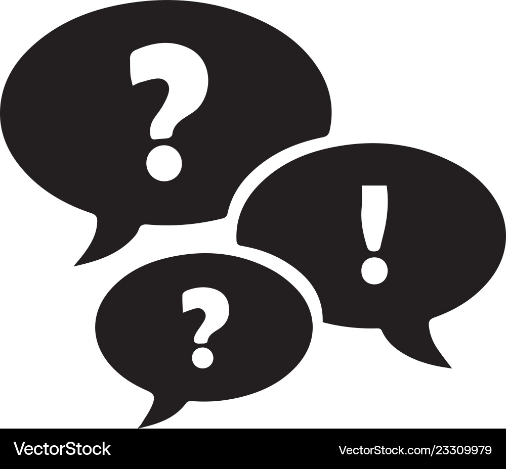 Frequency ask question icon black color Royalty Free Vector