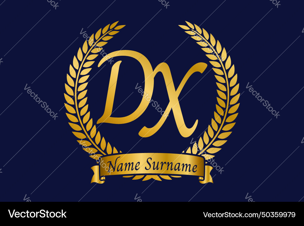 Initial letter d and x dx monogram logo design Vector Image