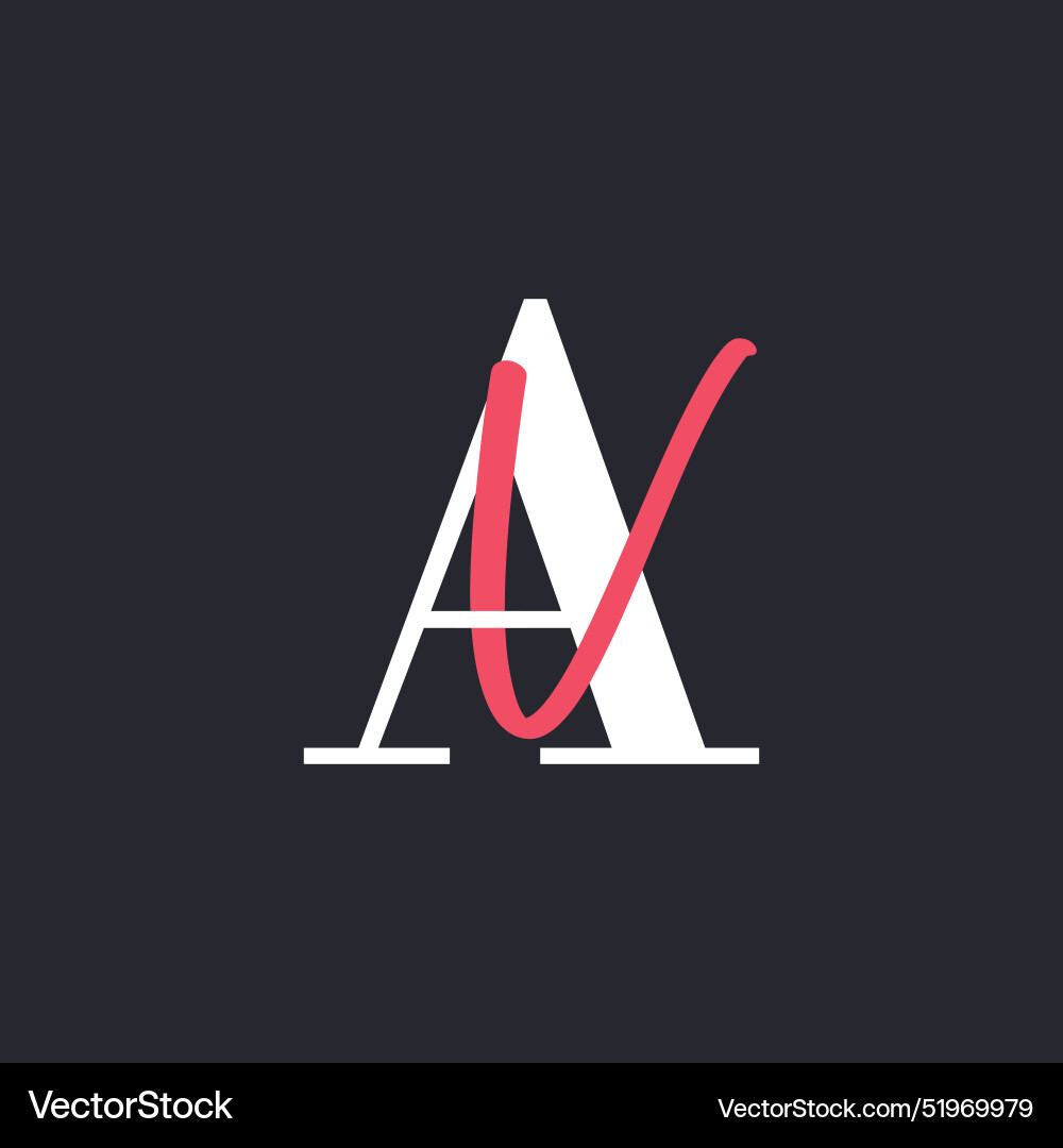 Letter av logo perfectly blended initials Vector Image