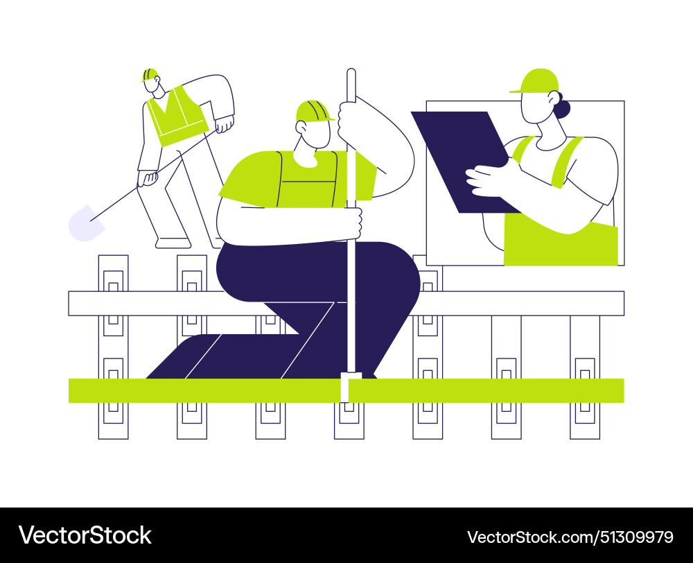 Railway maintenance abstract concept Royalty Free Vector