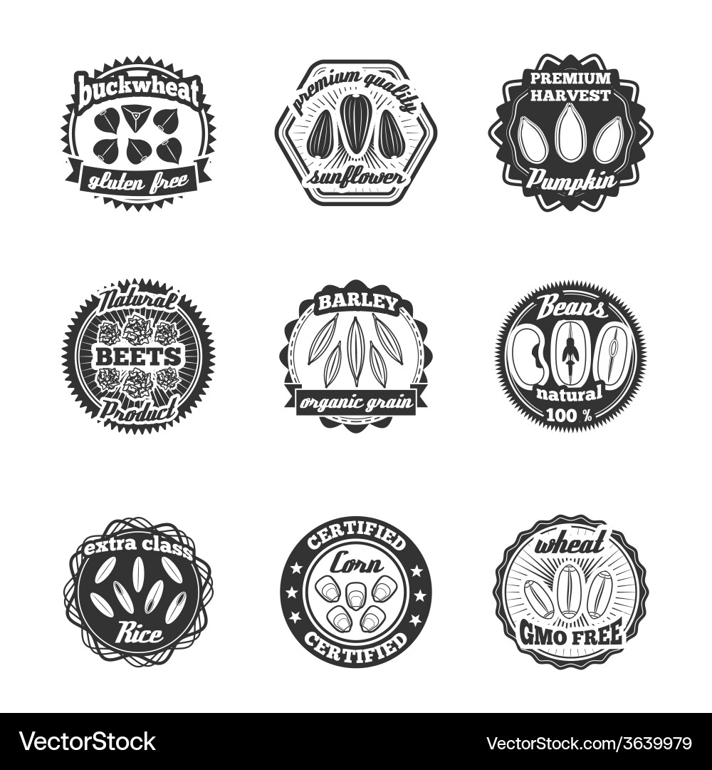 Seed Labels - Natural Plant Collection Royalty Free Vector