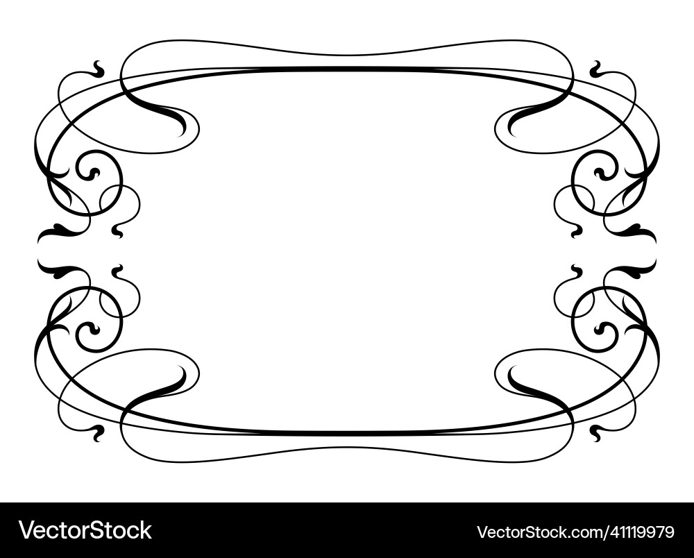 Vintage frame border line design art deco simple Vector Image