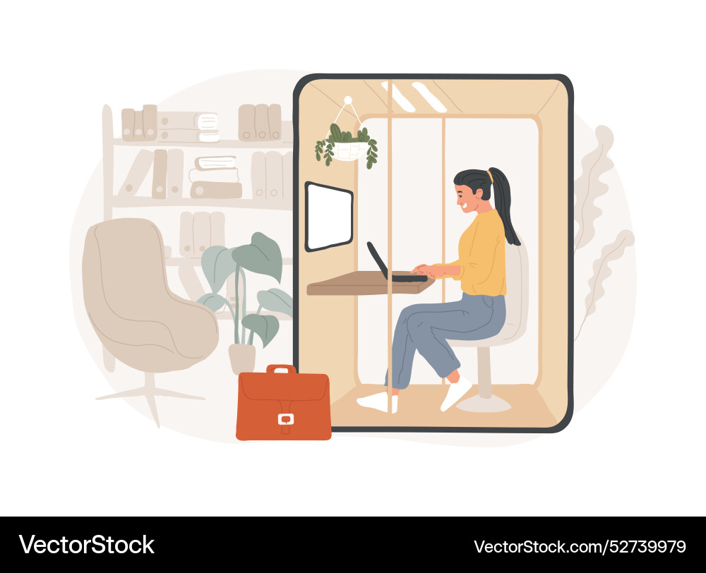 Work-station isolated cartoon Royalty Free Vector Image