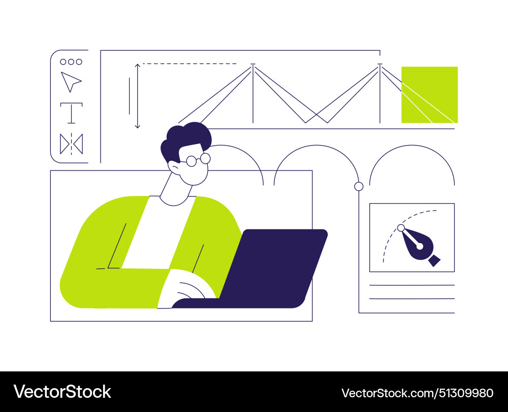 Bridge design abstract concept Royalty Free Vector Image