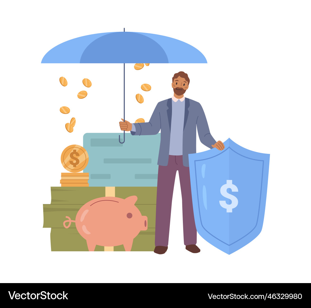 Insurance for financial assets protection Vector Image