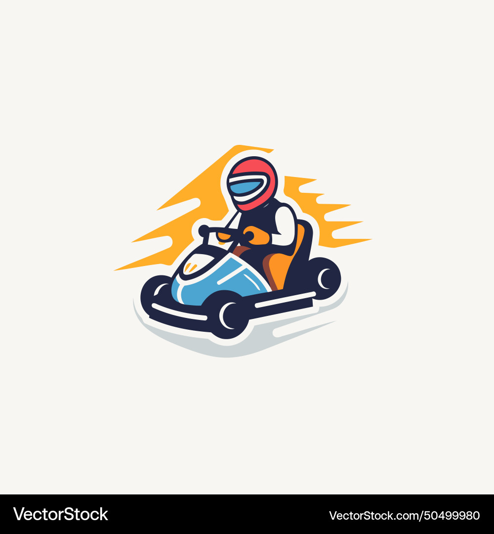 Kart racing logo template icon design go Vector Image
