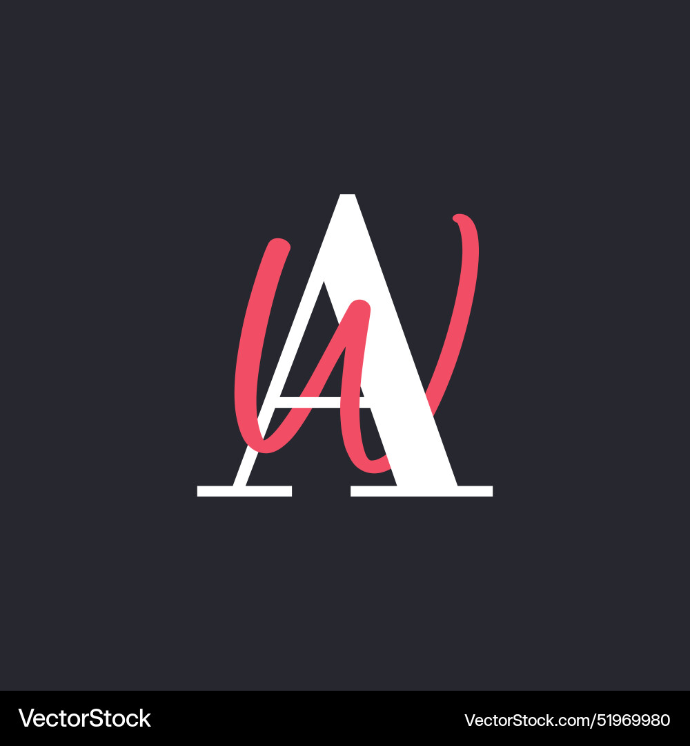 Letter aw logo perfectly blended initials Vector Image