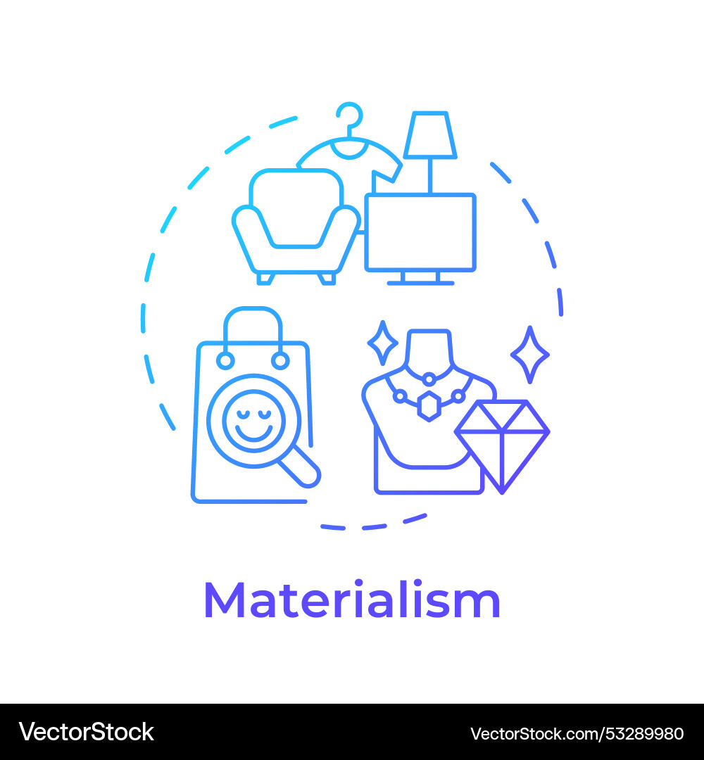 Materialism blue gradient concept icon Royalty Free Vector