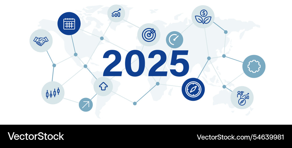 2025 business forecast target goals new year Vector Image