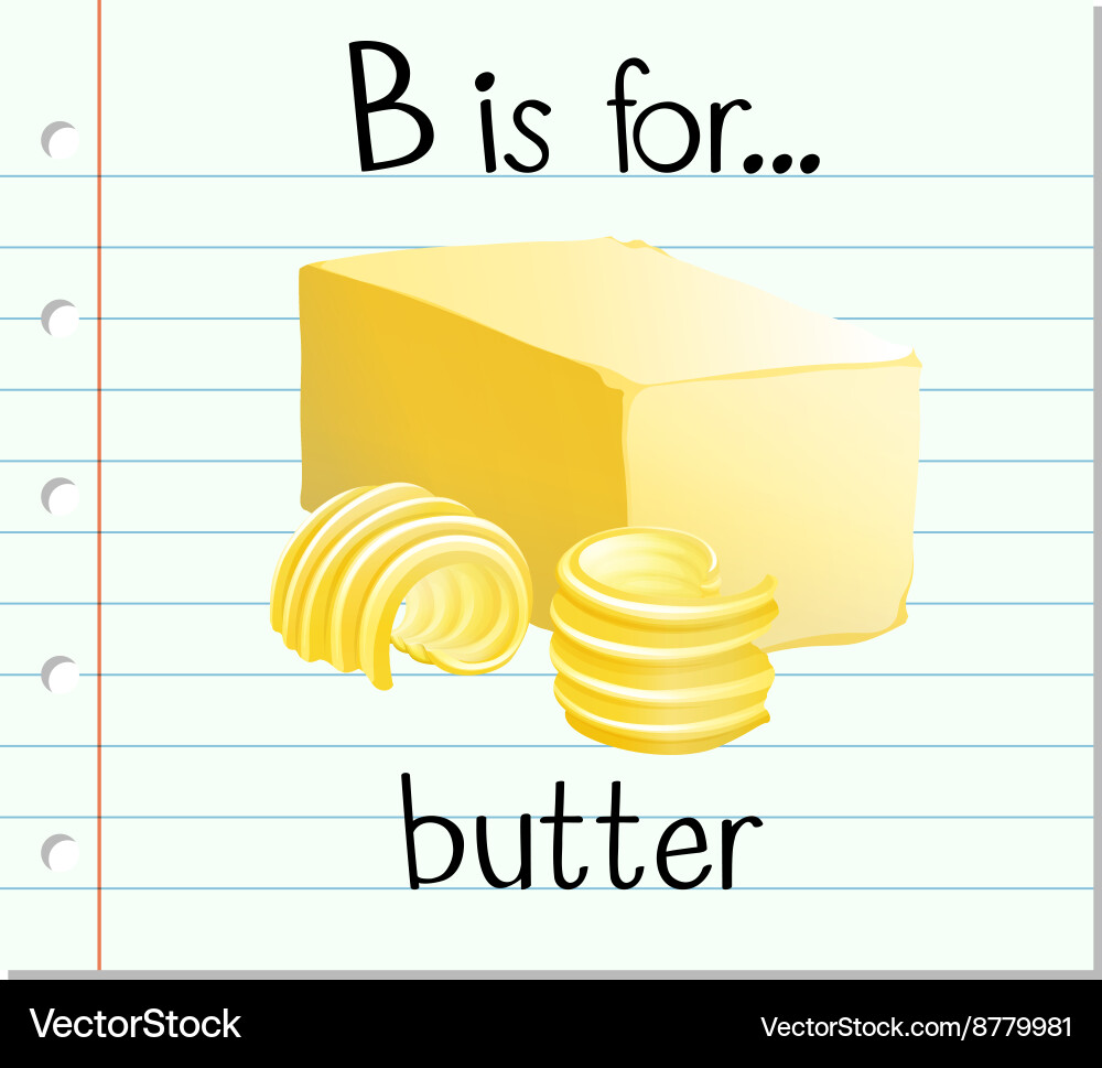 Alphabet b ist für Butter Lizenzfreies Vektorbild