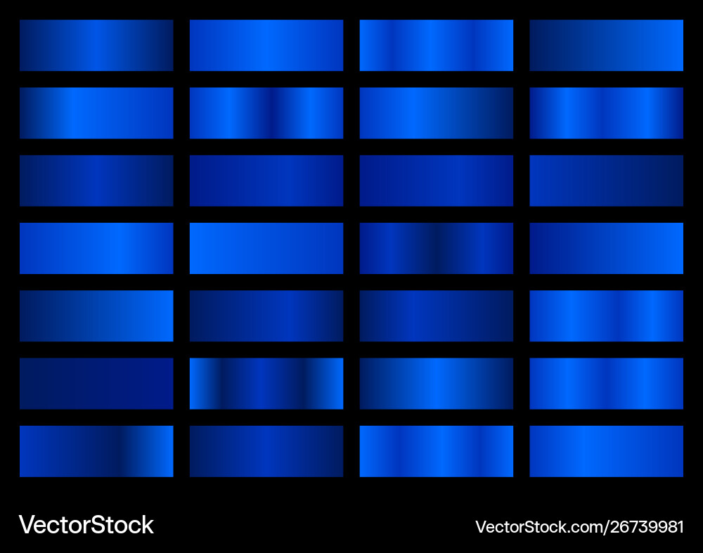 Blue Metallic Gradients Royalty Free Vector Image