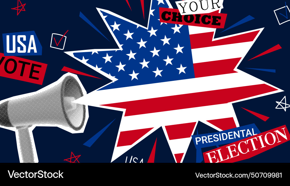 Collage for us presidential election Royalty Free Vector