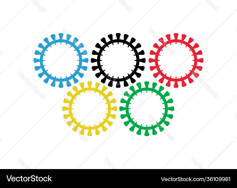 COVID-19 Olympic Rings Royalty Free Vector Image