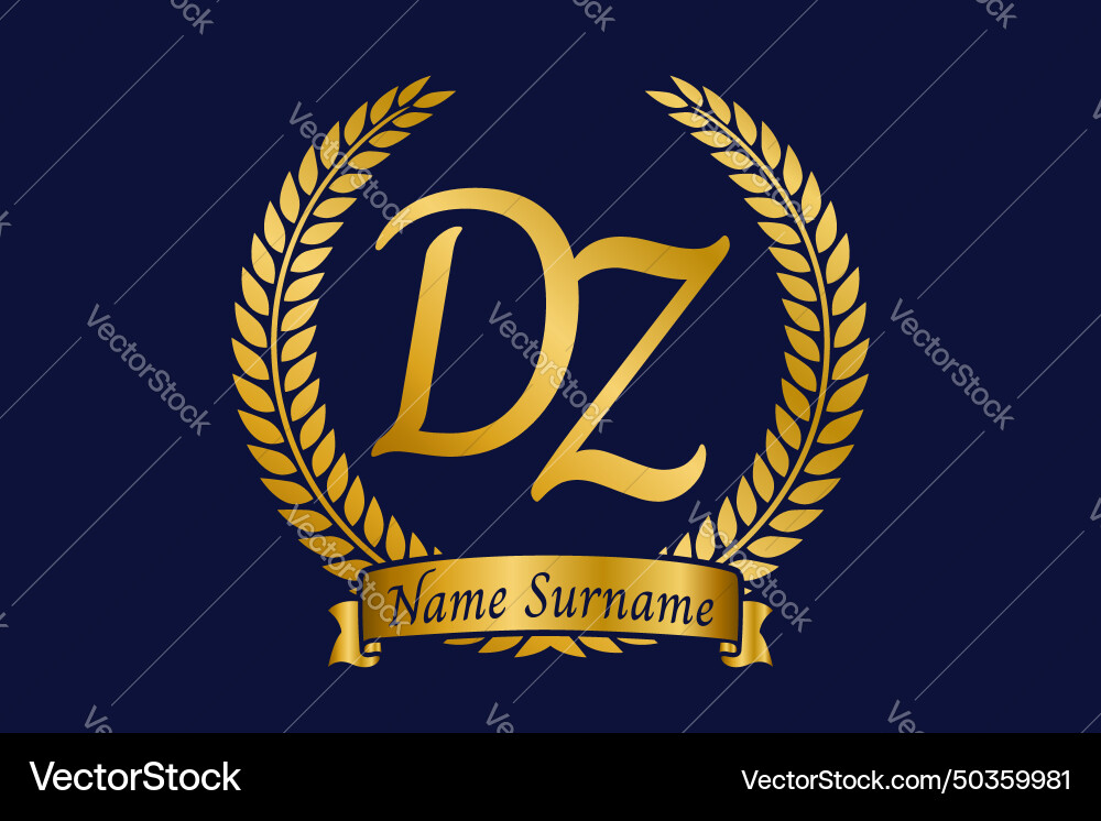 Initial letter d and z dz monogram logo design Vector Image