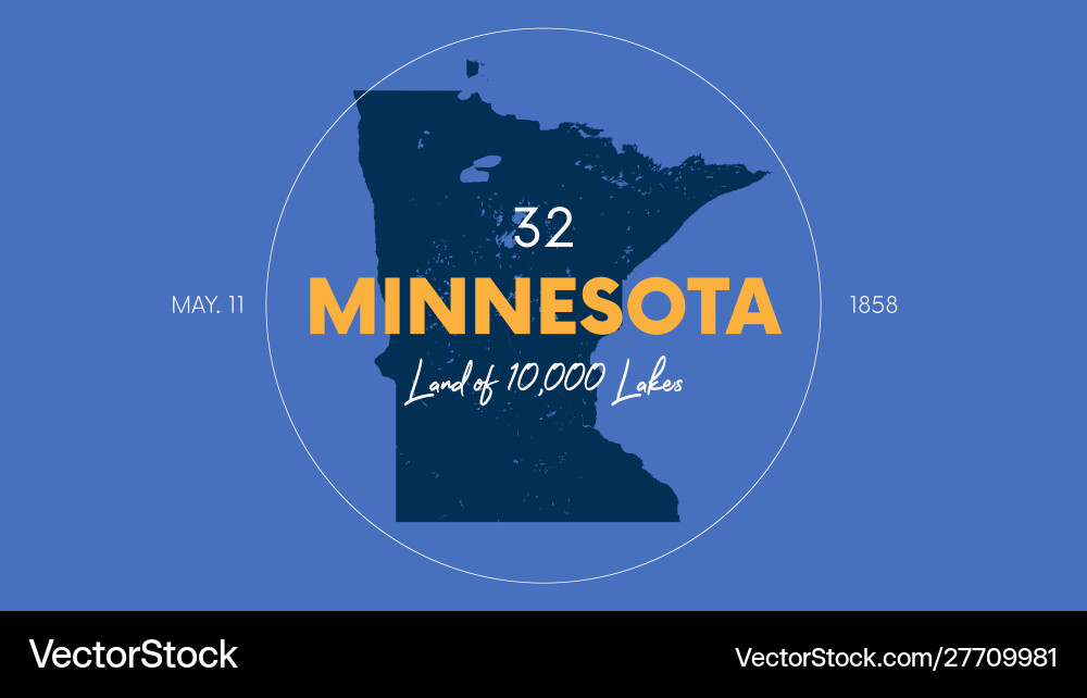 Minnesota Map - State Outline Royalty Free Vector Image