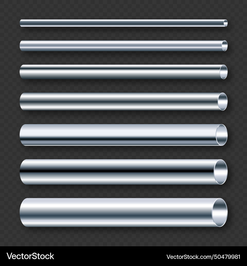 Steel pipes collection construction material Vector Image