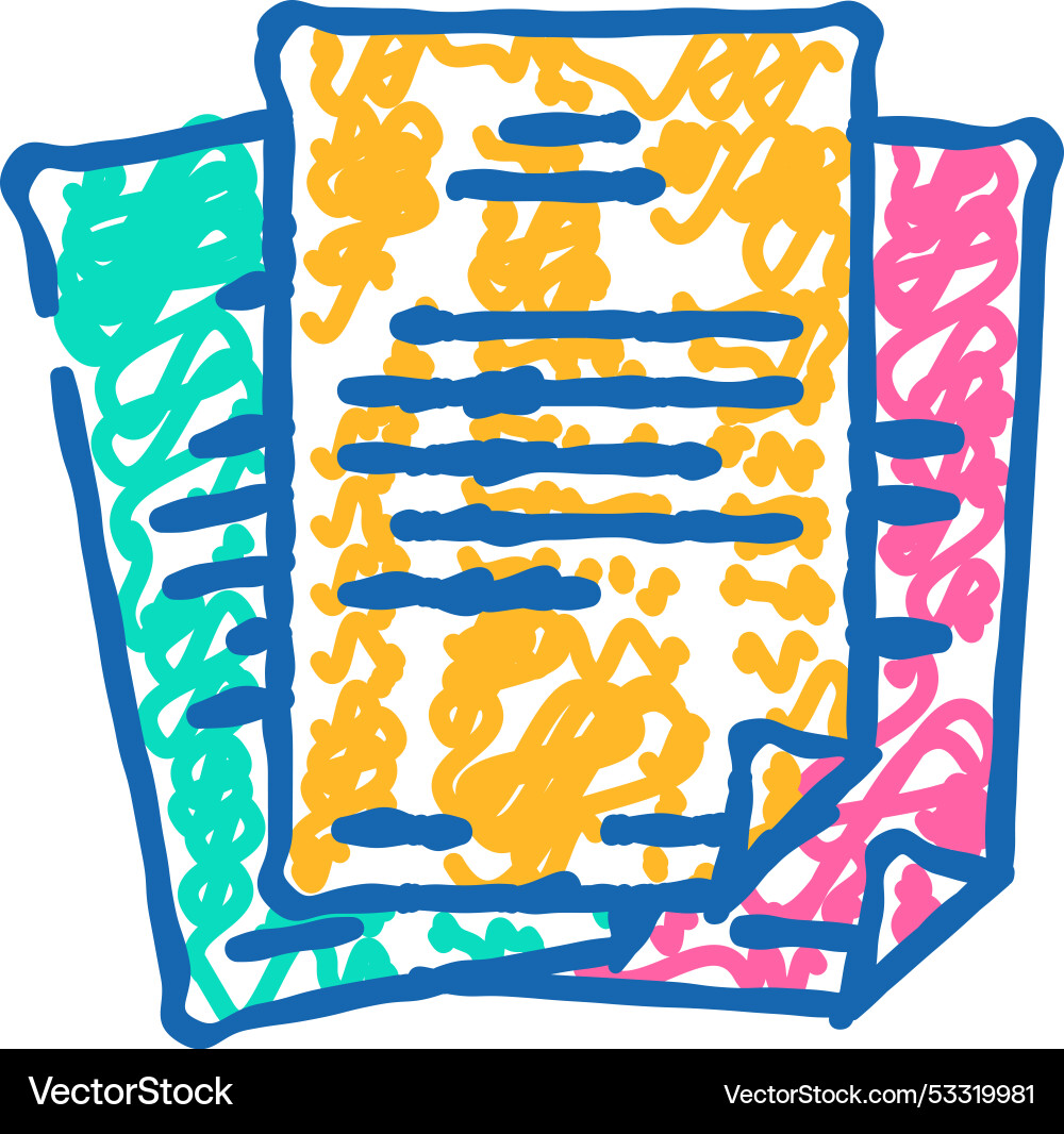 Storage folder icon doodle Royalty Free Vector Image