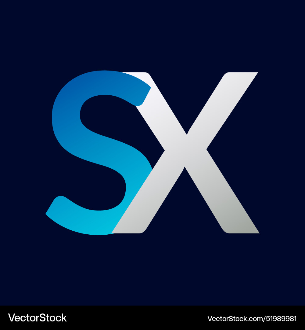 Sx letter logo design template Royalty Free Vector Image