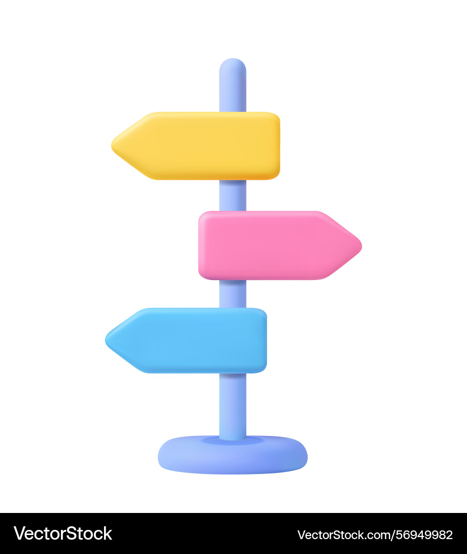 3d direction signpost on white background Vector Image
