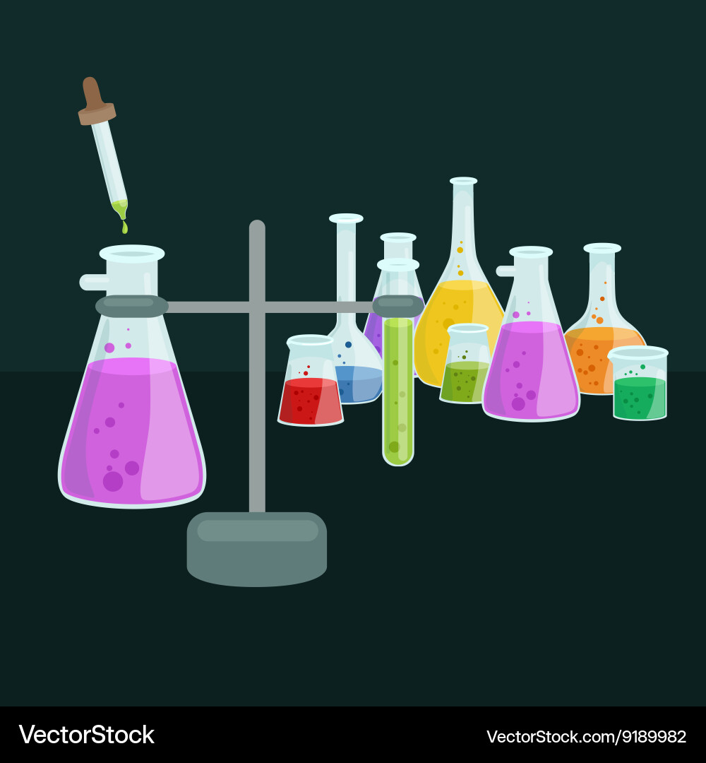 Chemistry education research laboratory equipment Vector Image