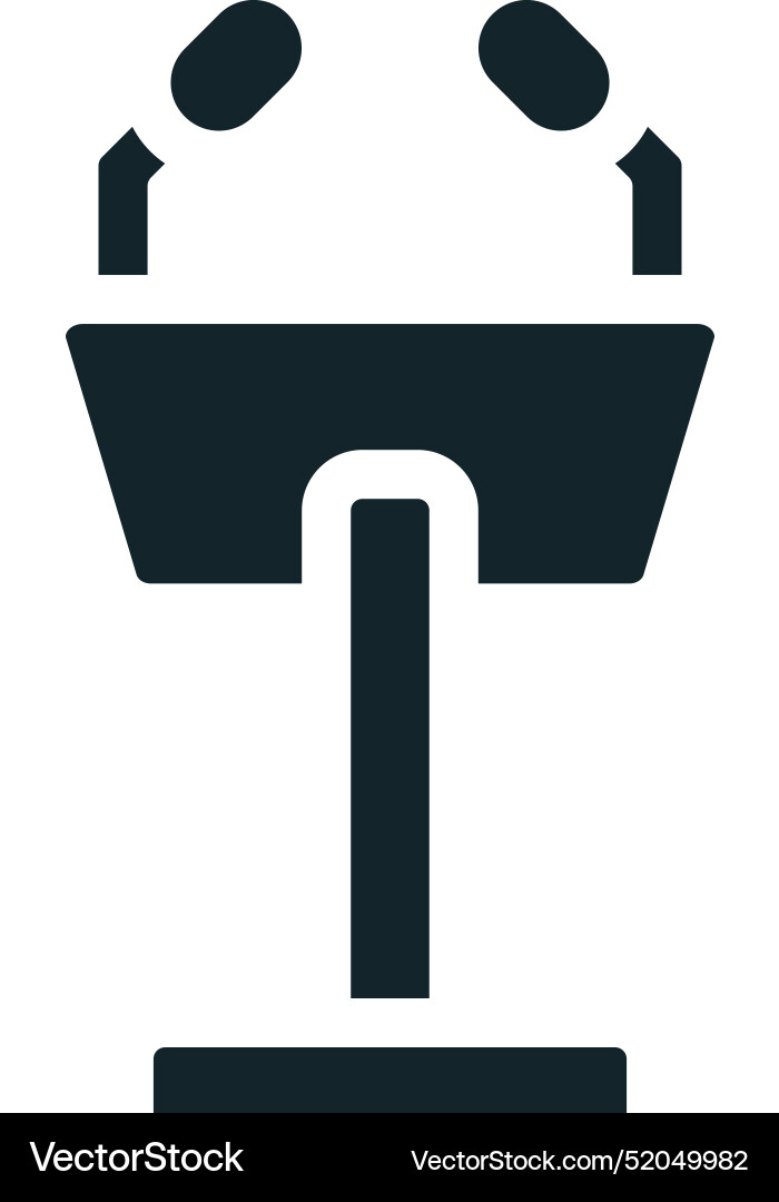 Conference tribune with microphones representing Vector Image