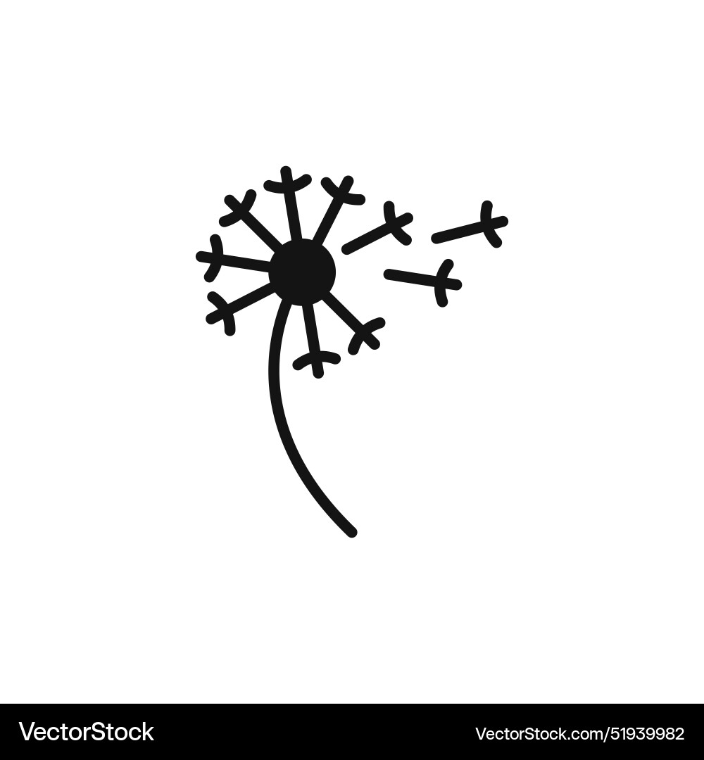 Dandelion icon logo sign outline Royalty Free Vector Image