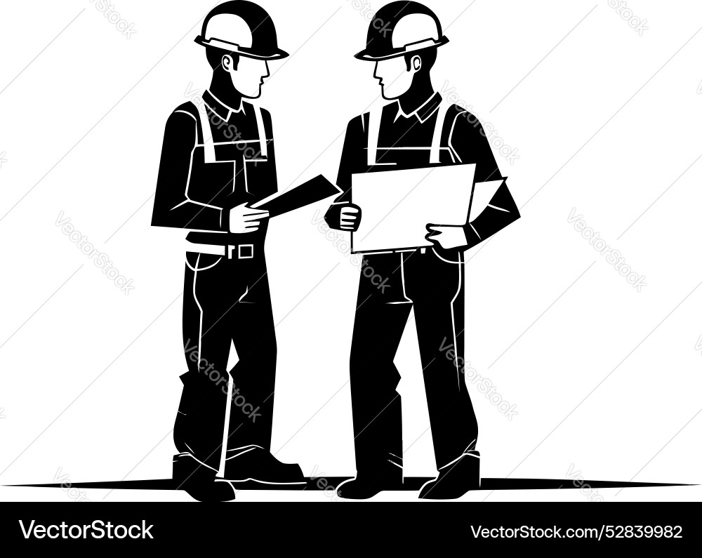 Engineering vision duo with plan logo blueprint Vector Image