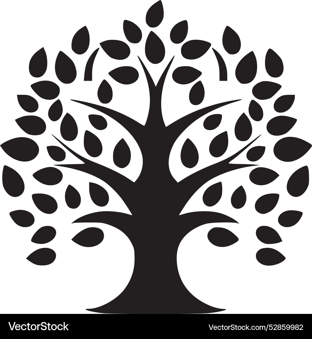 Family tree - black and white Royalty Free Vector Image