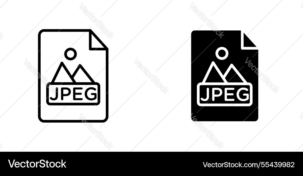 Jpg icons stroke line and black solid icons Vector Image