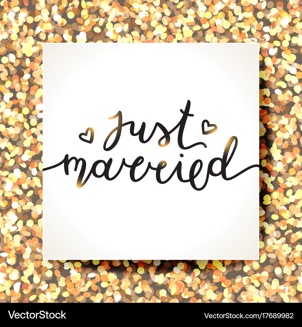Just married lettering Royalty Free Vector Image